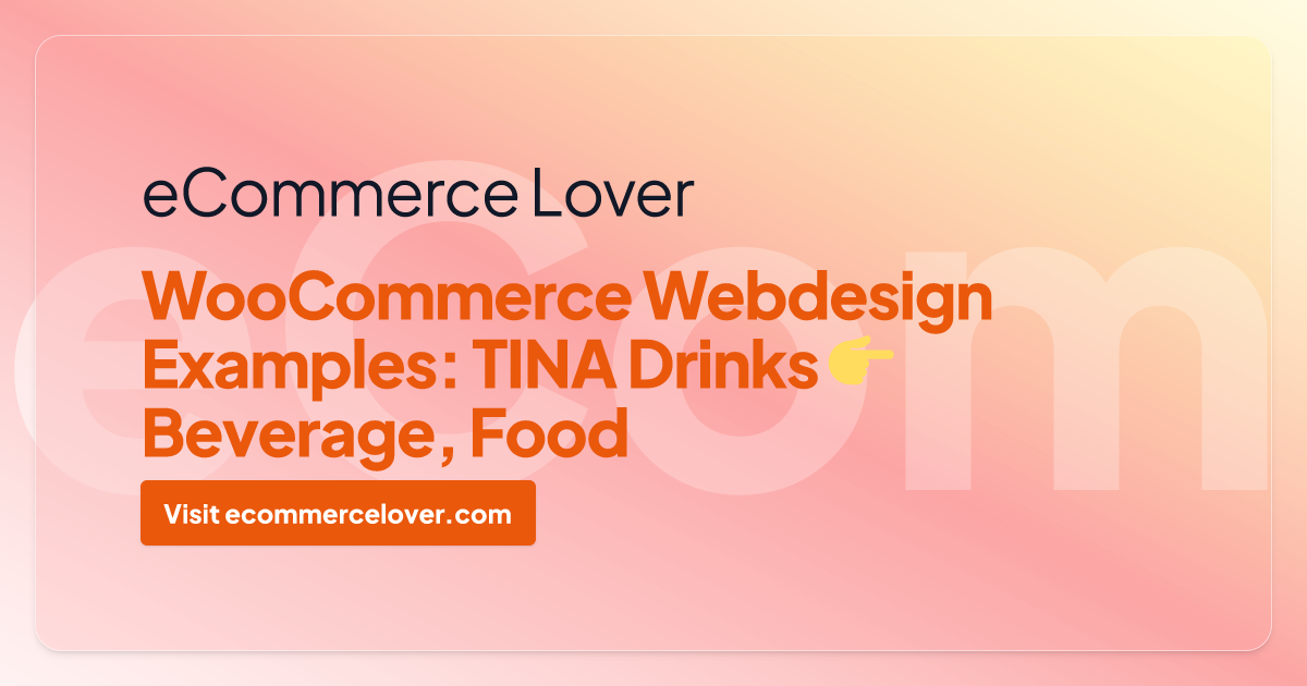WooCommerce Webdesign Examples: TINA Drinks 👉 Beverage, Food & Drink ...